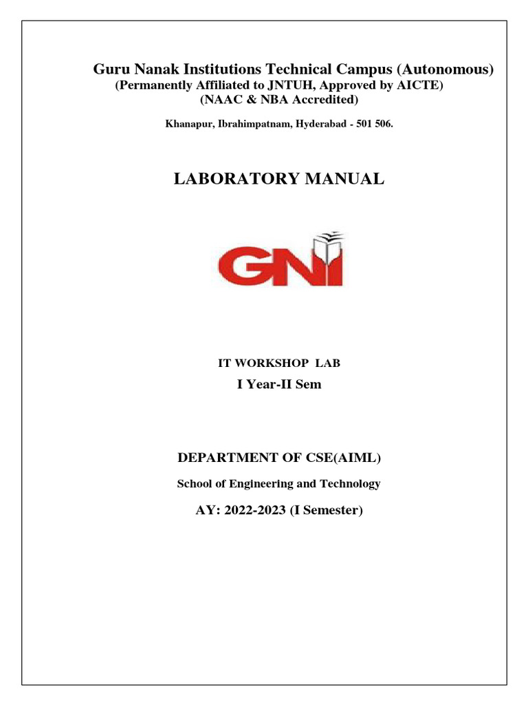 It Workshop Lab Manual | PDF | World Wide Web | Internet & Web It Workshop Lab Manual | PDF | World Wide Web | Internet & Web