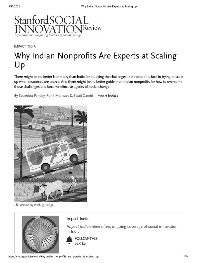 Why Indian Nonprofits Are Experts at Scaling Up | PDF