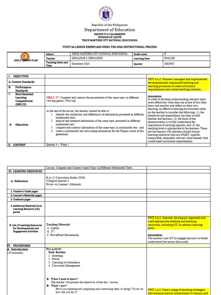 LE Compare and Contrast | PDF