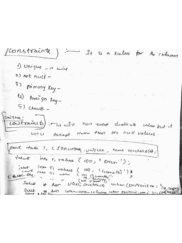 Constraints Sql Pdf