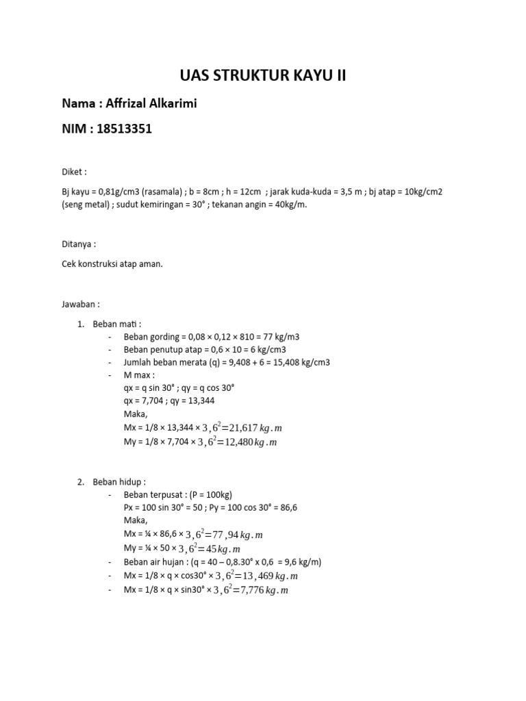 Structural Safety Check For Wooden Roof Pdf