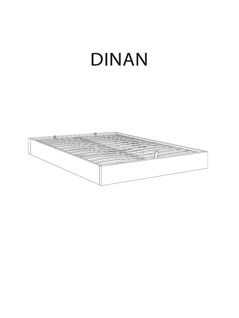 Instrukcja Łóżko Z Pojemnikiem Tapicerowane 140 X 200 CM Beżowe DINAN #1 | PDF