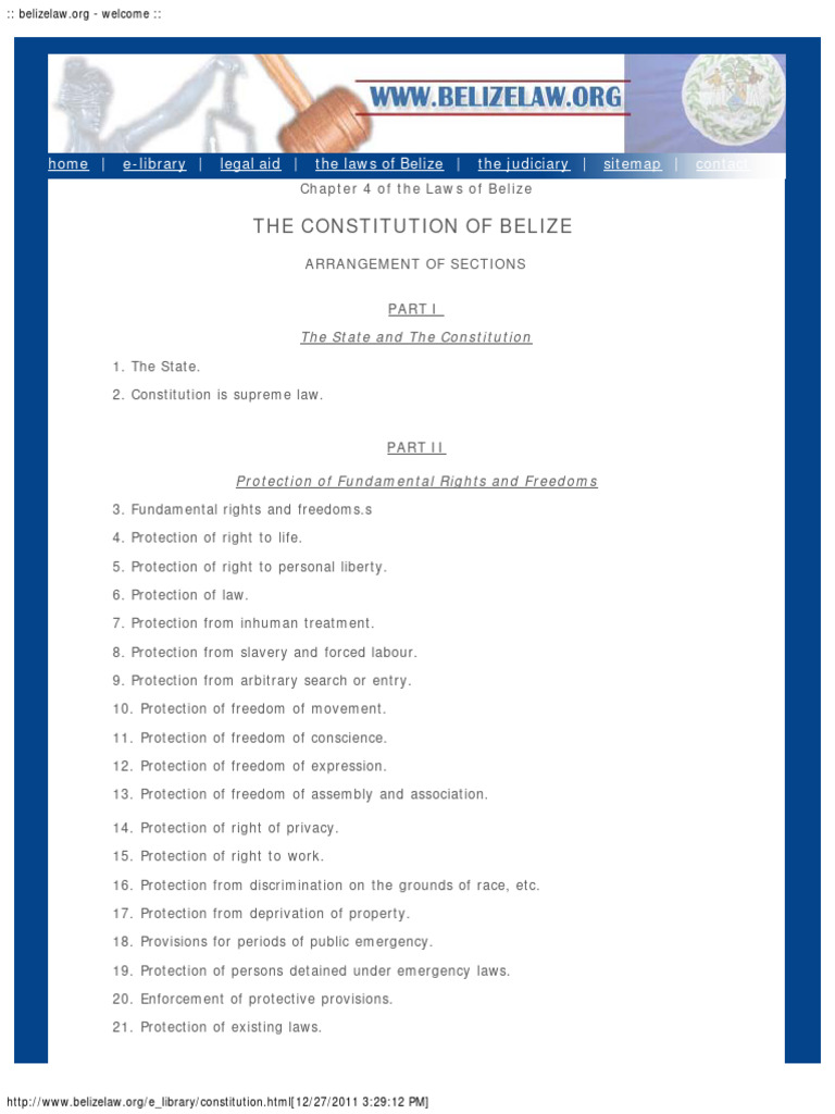 Constitution of Belize | PDF