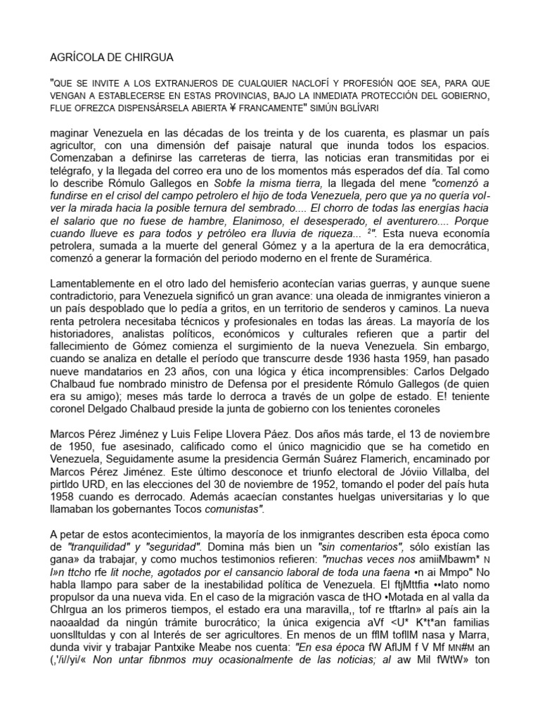 Vascos en La Colonia de Chirgua Venezuela Siglo XX | PDF