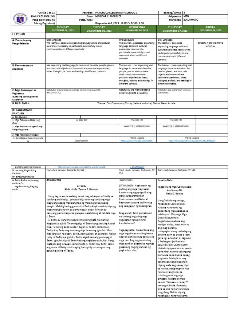 DLL MTB - Nov28 - Dec01 | PDF