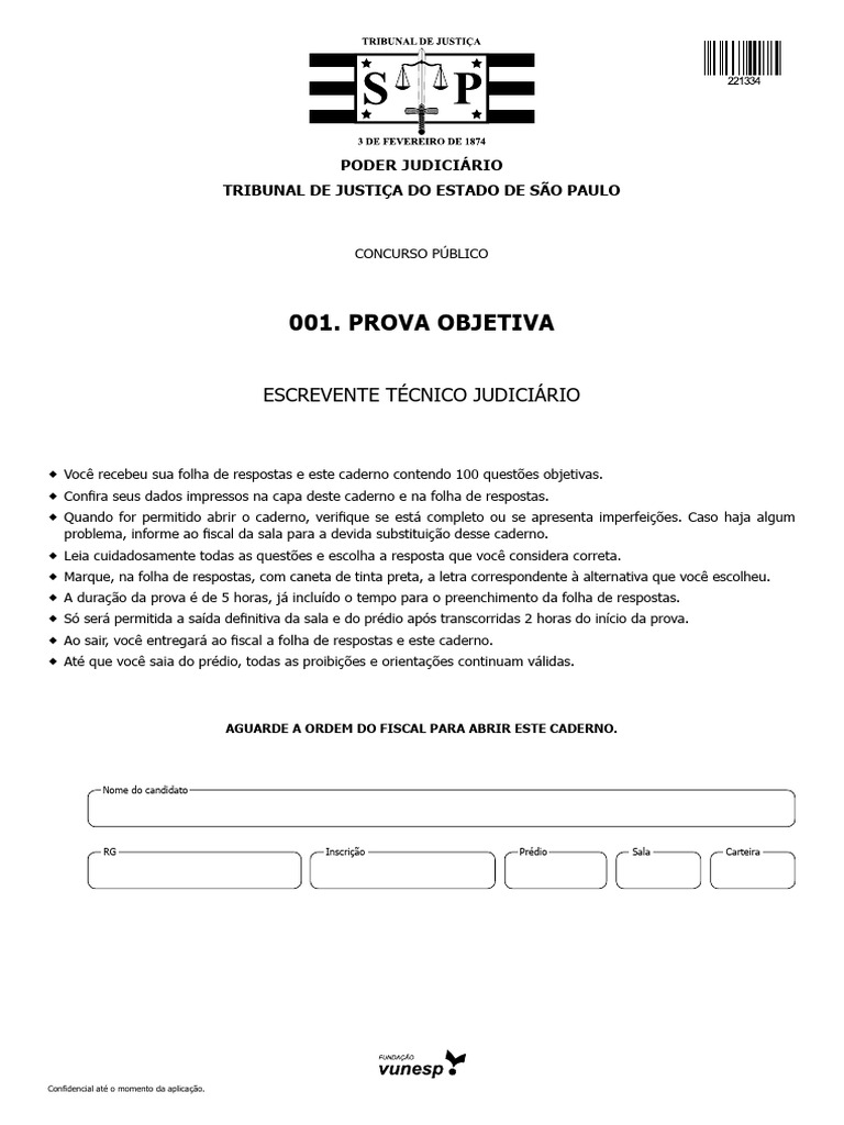 Vunesp 2023 TJ SP Escrevente Prova | Download grátis PDF | Gravidez | Carro Vunesp 2023 TJ SP Escrevente Prova | Download grátis PDF | Gravidez | Carro