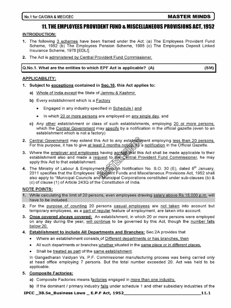 11.EPF Act | PDF