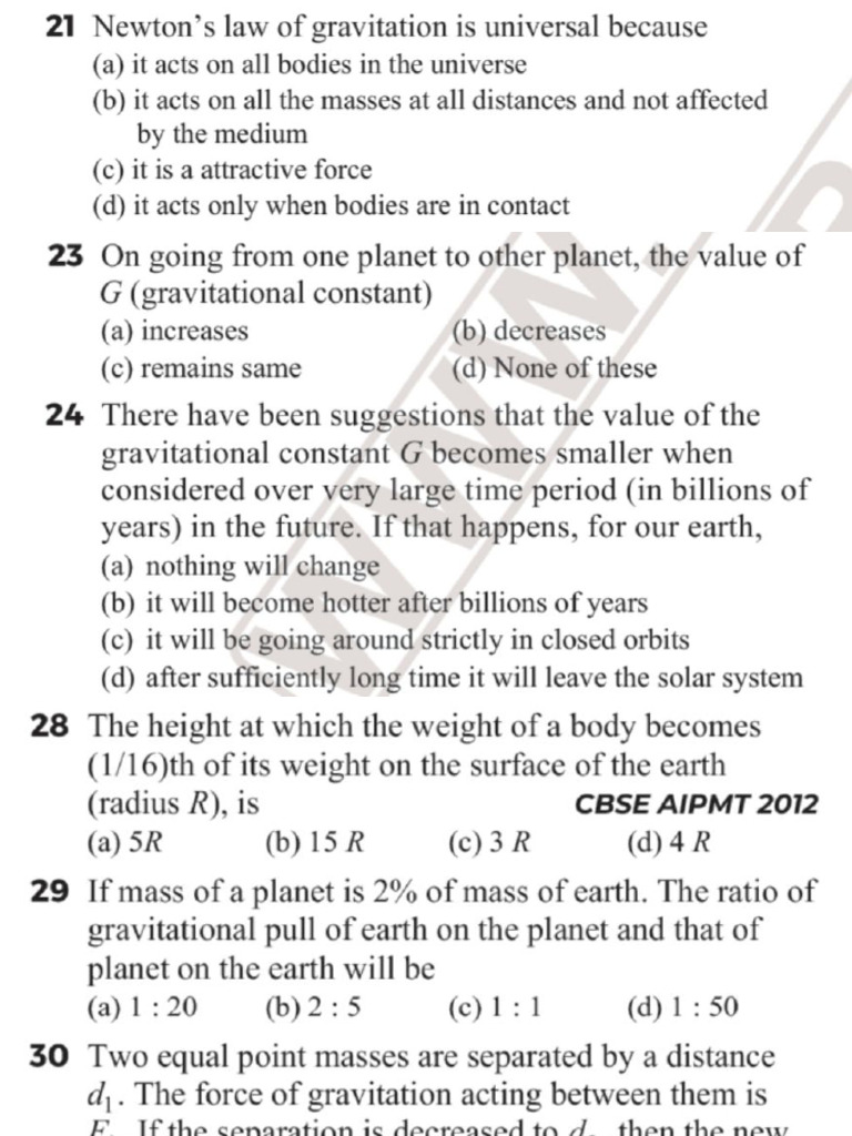 Gravitation_Worksheet_11 | PDF
