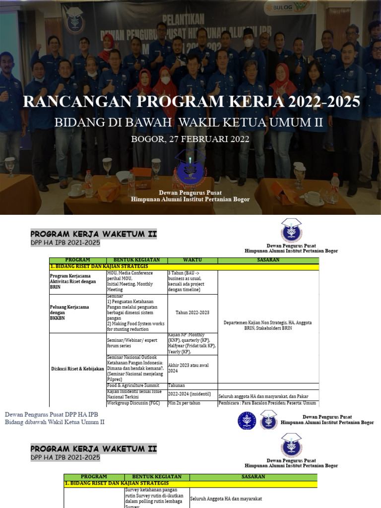 Program Kerja Waketum Ii - V1 | PDF | Bisnis