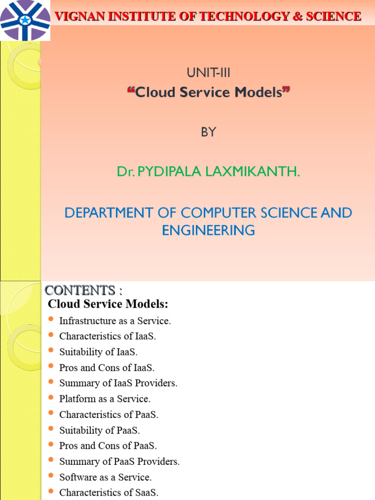 Cloud Computing - Unit4 - New | PDF | Cloud Computing | Software As A Service