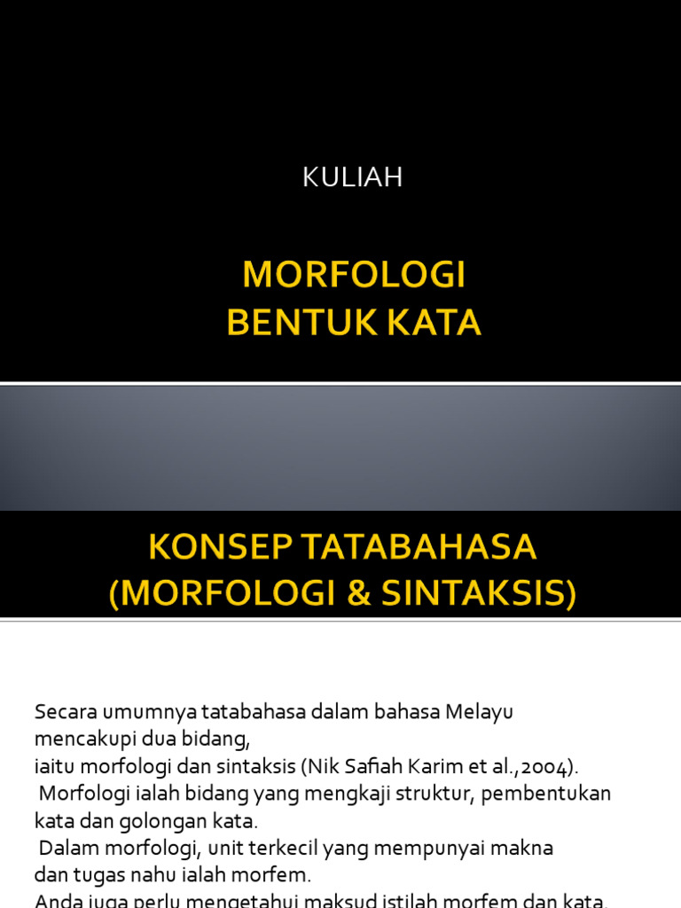 Week 3 - Morfologi (Bentuk Kata BM) | PDF