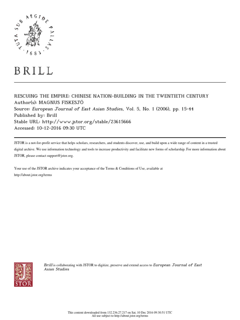 Chinese Nation-Building in the 20th Century | PDF | Qing Dynasty | China