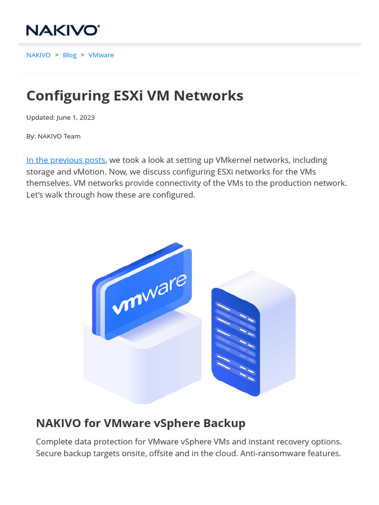 How To Configure ESXi VM Networks - Quick Guide | PDF | Virtual Machine | Computer Network