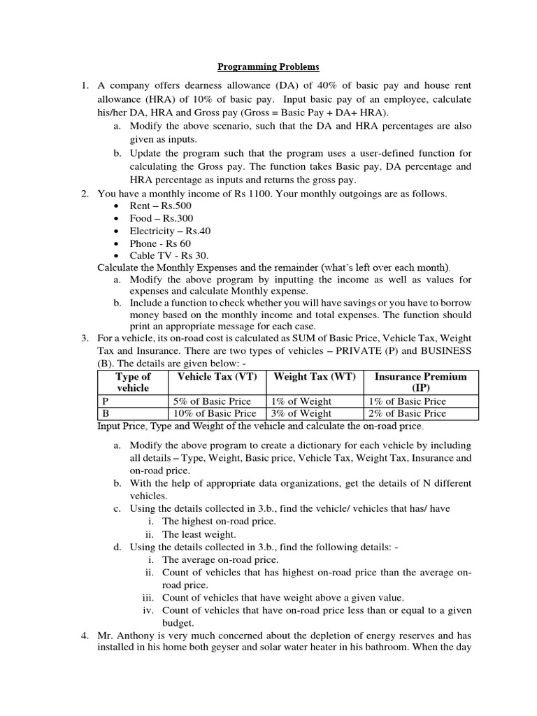 Programming Problems Pdf