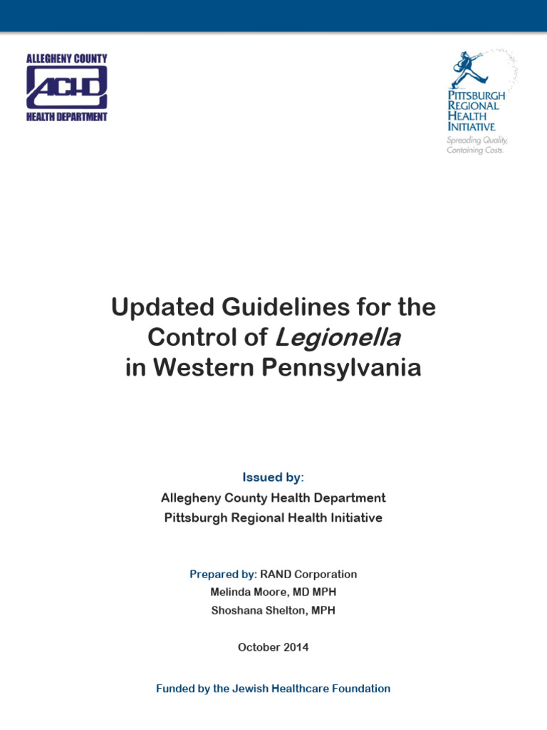 2014 FINAL Legionella Guidelines For Western PA | PDF | Pneumonia ...