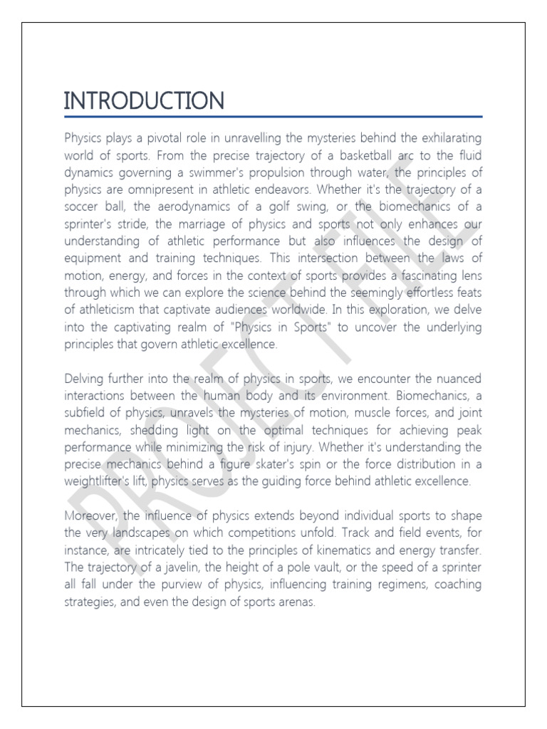 Physics in Sports | PDF | Friction | Swimming