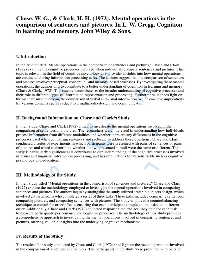 Chase, W. G., & Clark, H. H. (1972) - Mental Operations in The ...