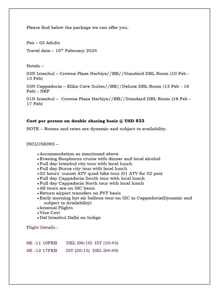 MR SANKET TURKEY Option 2 30 Dec | PDF