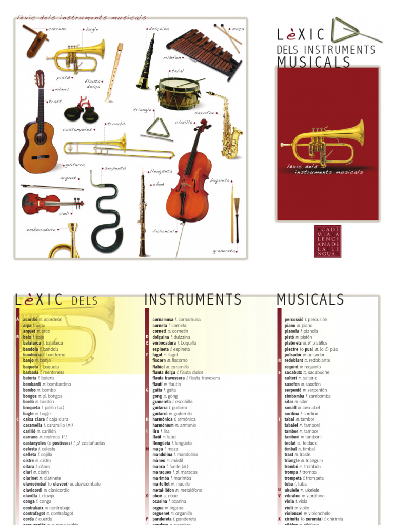 Lèxic Dels Instruments Musicals | PDF | Instrumentos musicales europeos ...