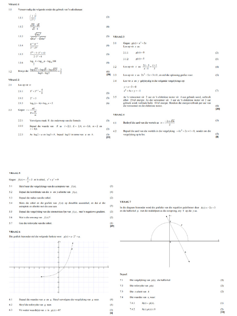 Teg Wisk Vraestel 1 | PDF