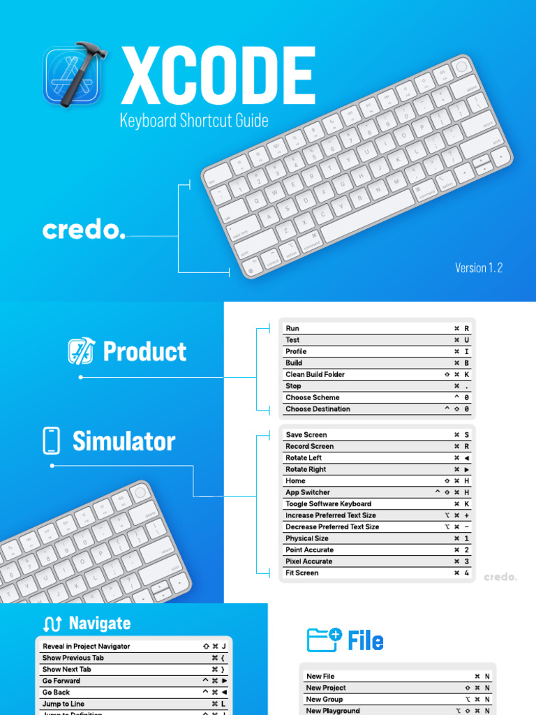 Xcode Keyboard Shortcut Guide v1 - 2 | PDF