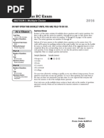 Ap Calculus BC 2019 International Practice Exam Scoring Worksheet | PDF