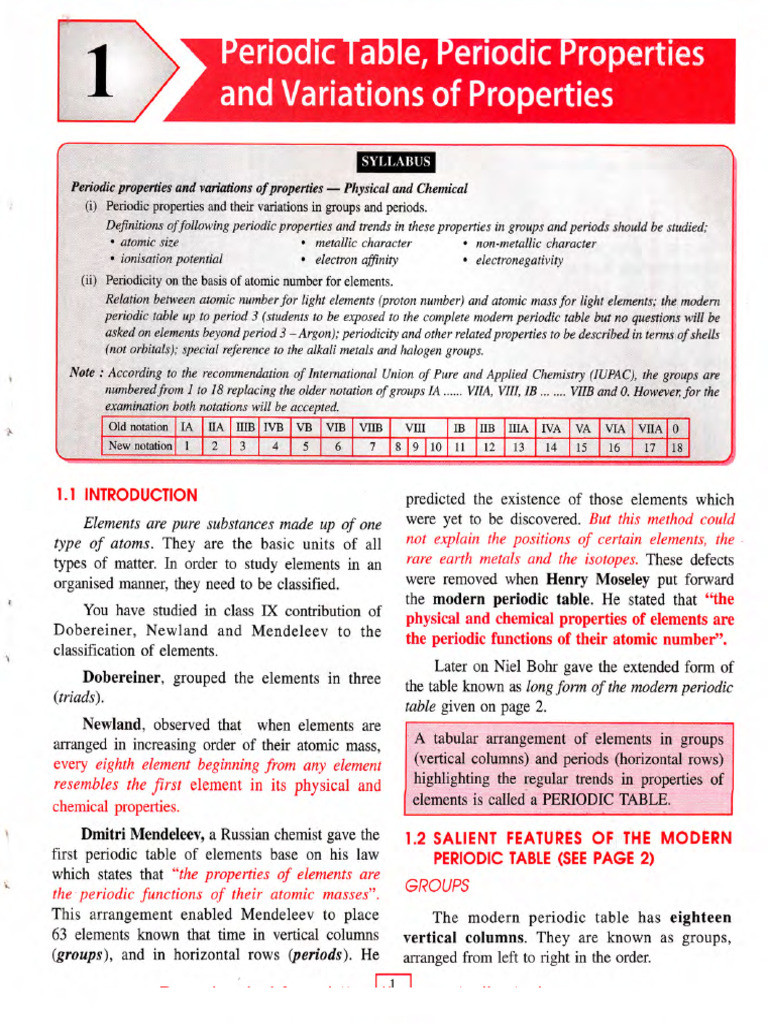 Selina Class 10 Chemistry Chapter 1 Periodic Table Periodic Properties and Variations of ...