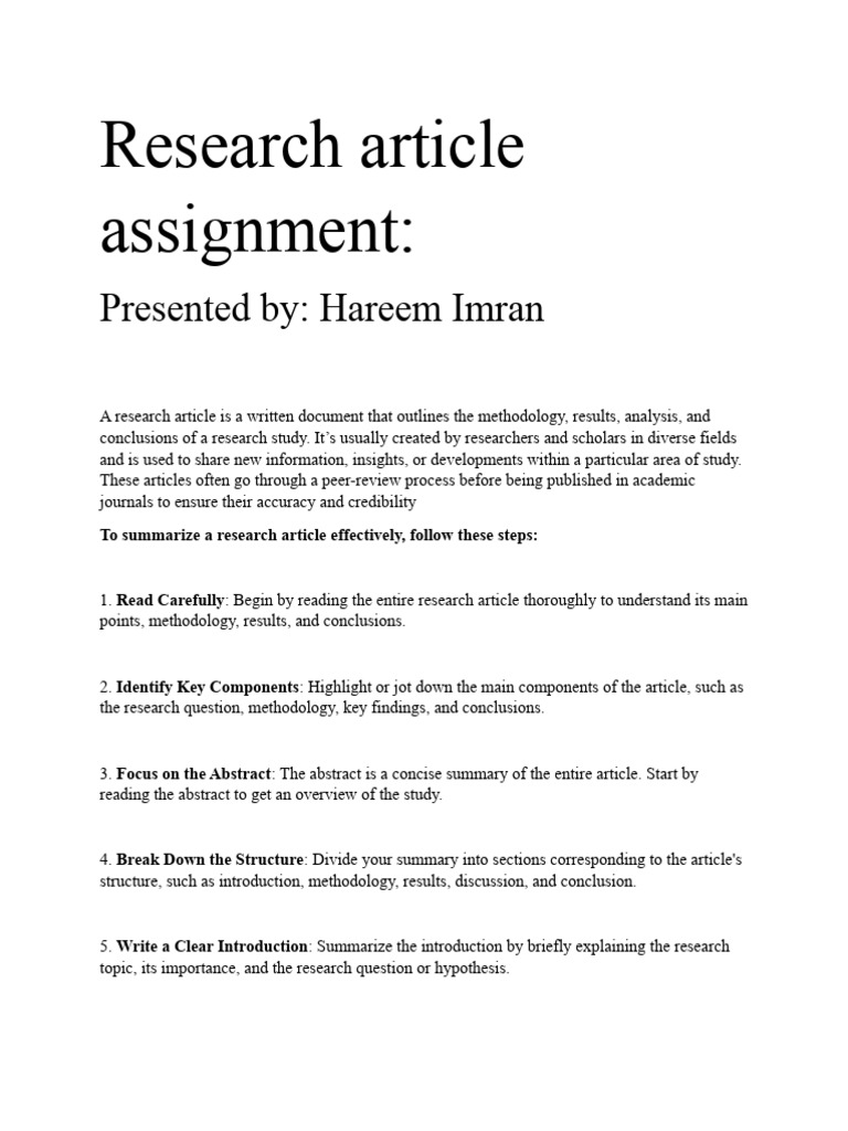 Research Article | PDF | Methodology | Data