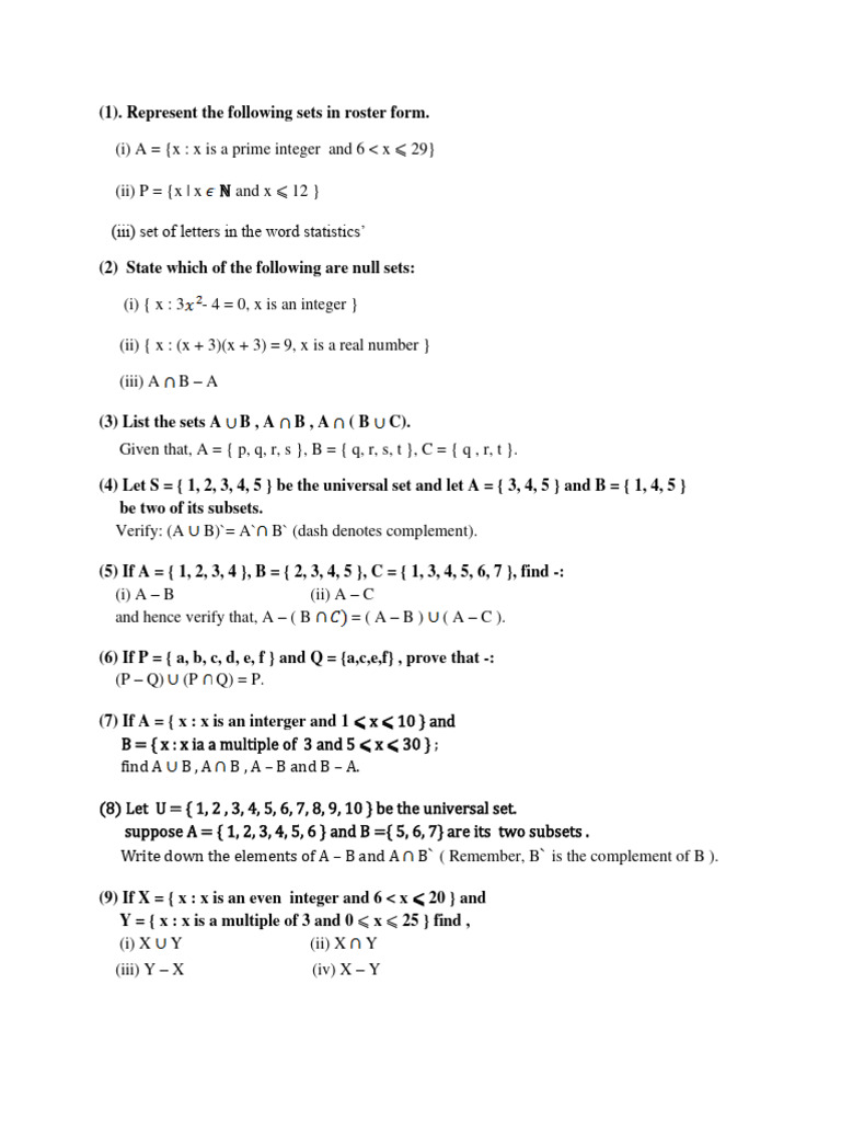 Set Theory Problems and Solutions | PDF | Teaching Methods & Materials