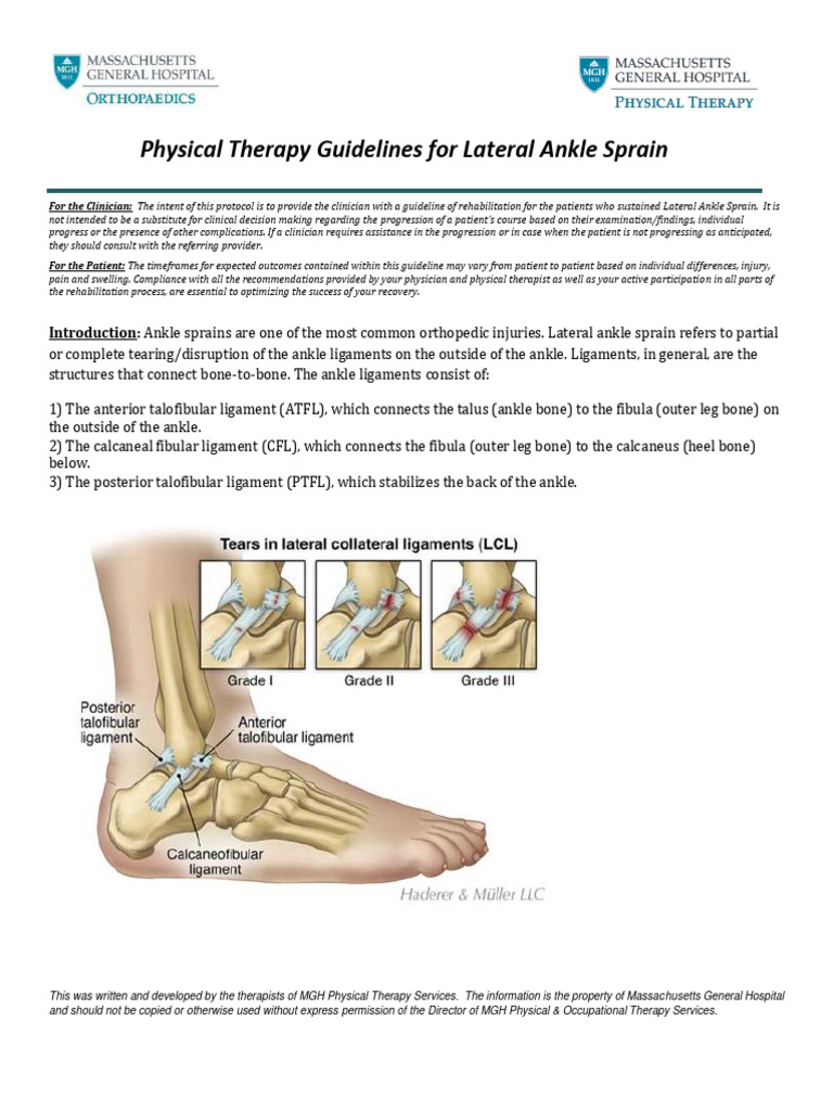 PT Guidelines For Ankle Sprain | PDF | Ankle | Physical Therapy