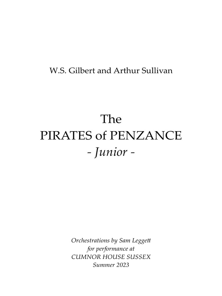 The Pirates of Penzance Junior - Full Score | PDF