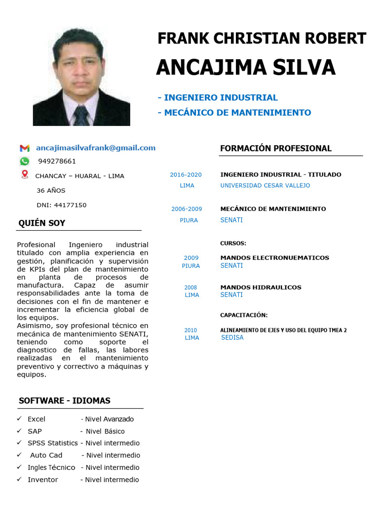 CVFrank Christian Robert Ancajima Silva | PDF