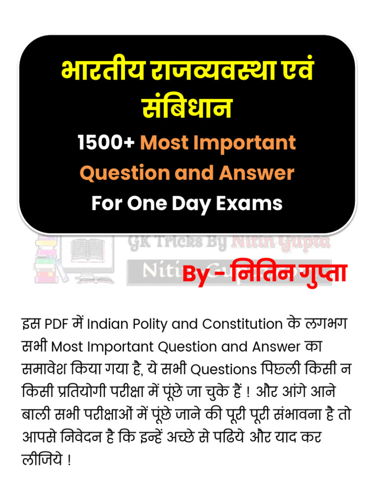 Indian Polity & Constitution Q&A Guide | PDF