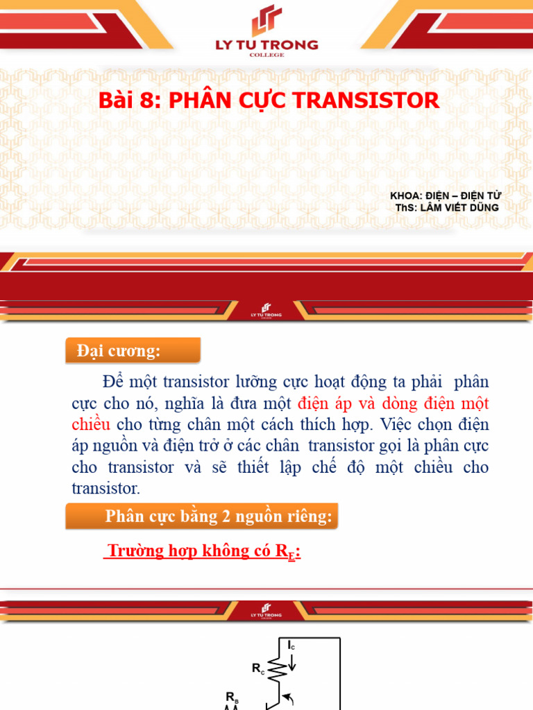 Bài 8 Phan Cuc Transistor | PDF