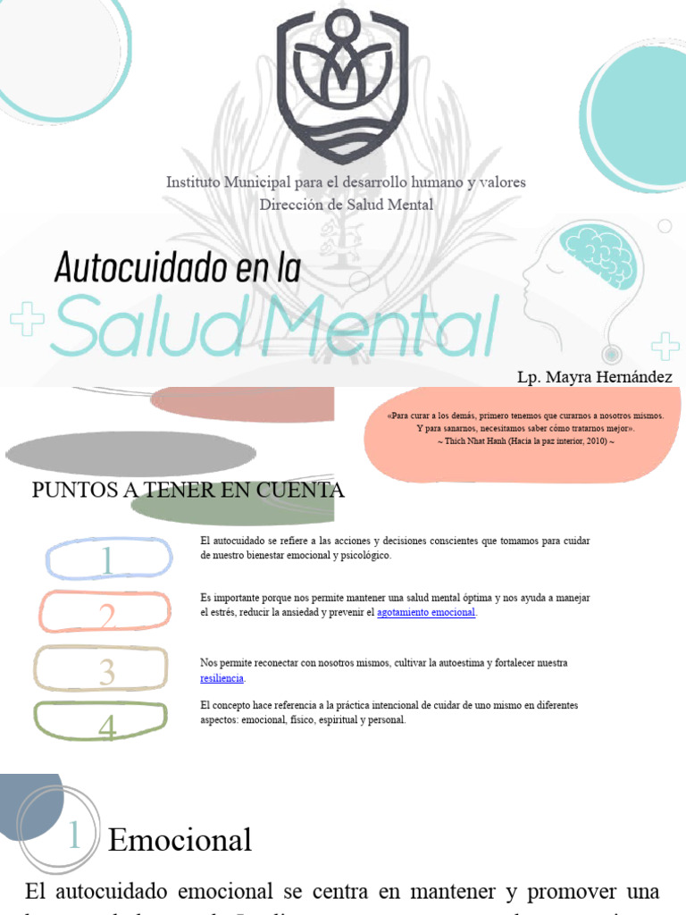 Autocuidado en La Salud Mental | PDF