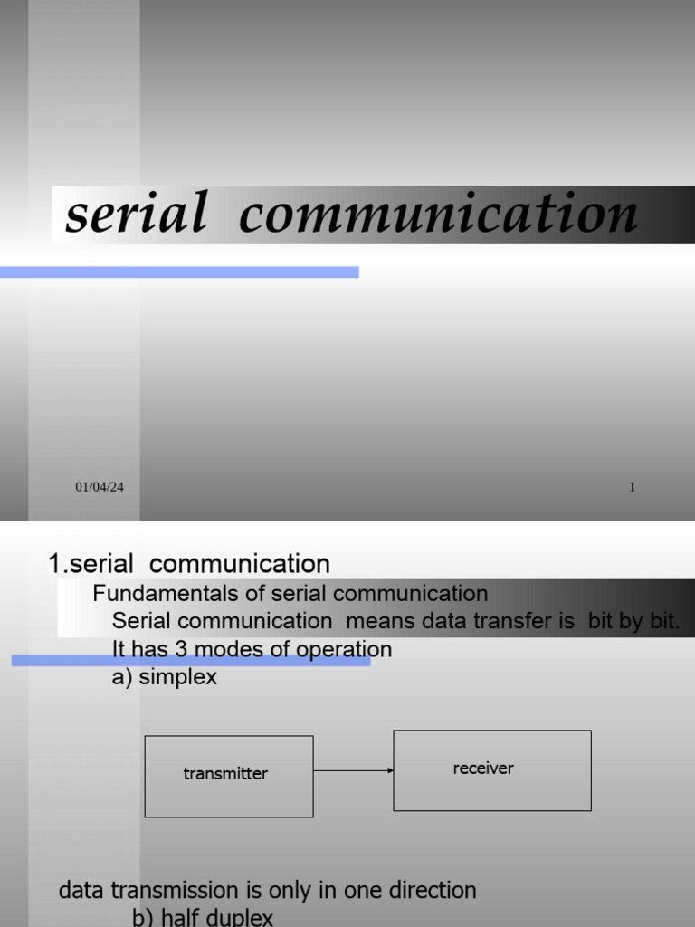 Serial Communication Basics Explained | PDF | Computer Hardware | Service Industries