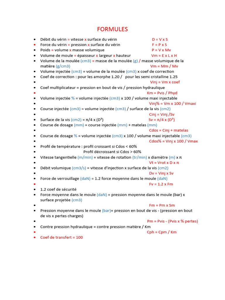 FORMULES Dinjection | PDF