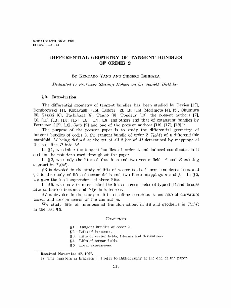 Differential Geometry of Tangent Bundles of Order 2: Dedicated To Professor Shisanji Hokari On ...