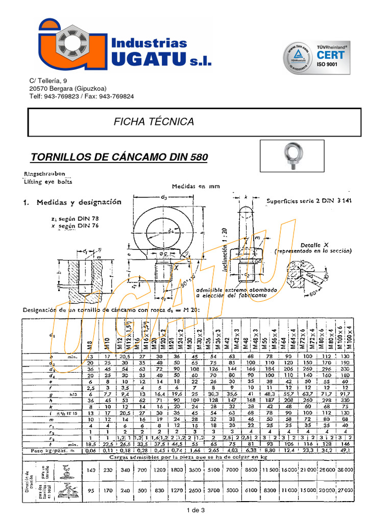 Cancamos Ficha Tecnica | PDF