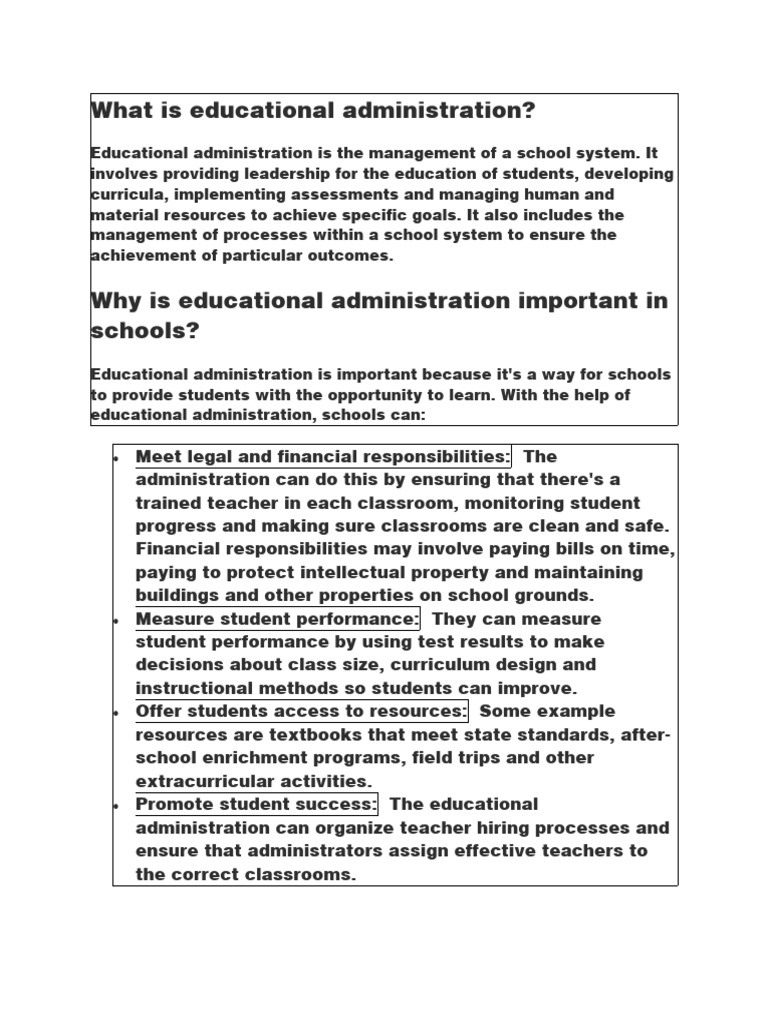 What Is Educational Administration | PDF | Teachers | Educational Assessment