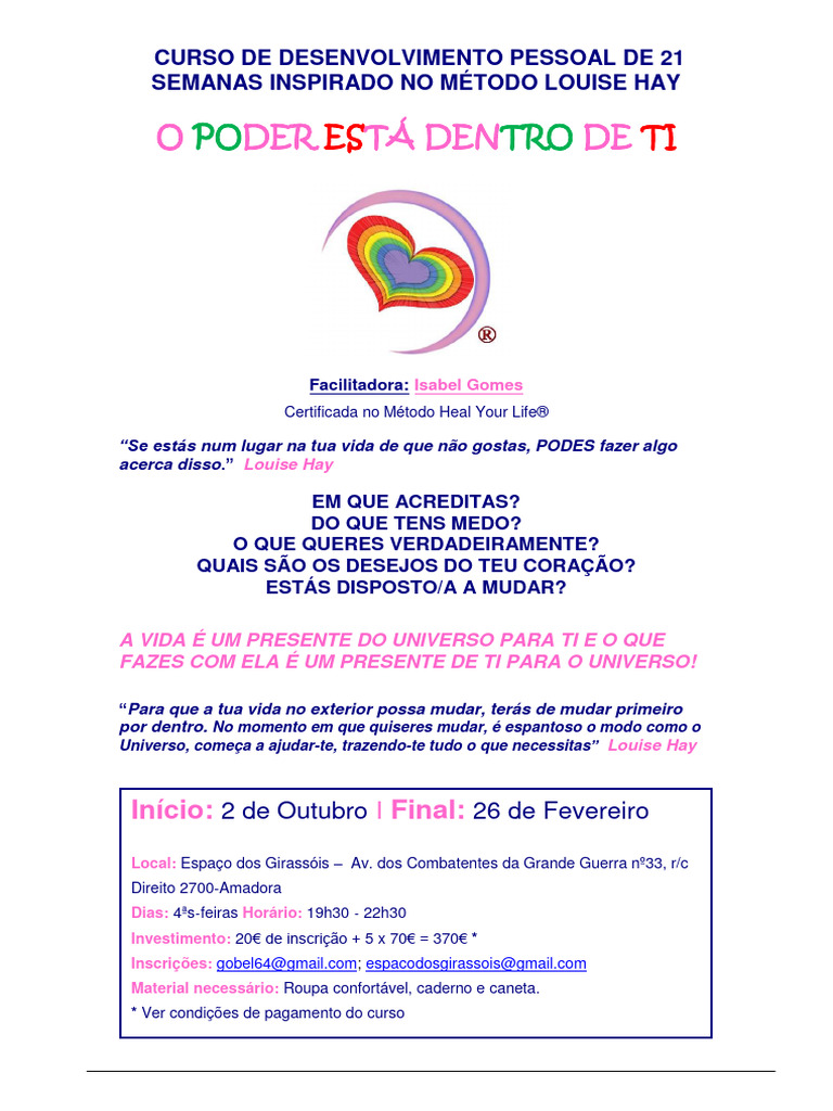 Sobre o Curso e o Método Louise Hay | PDF | Autoajuda