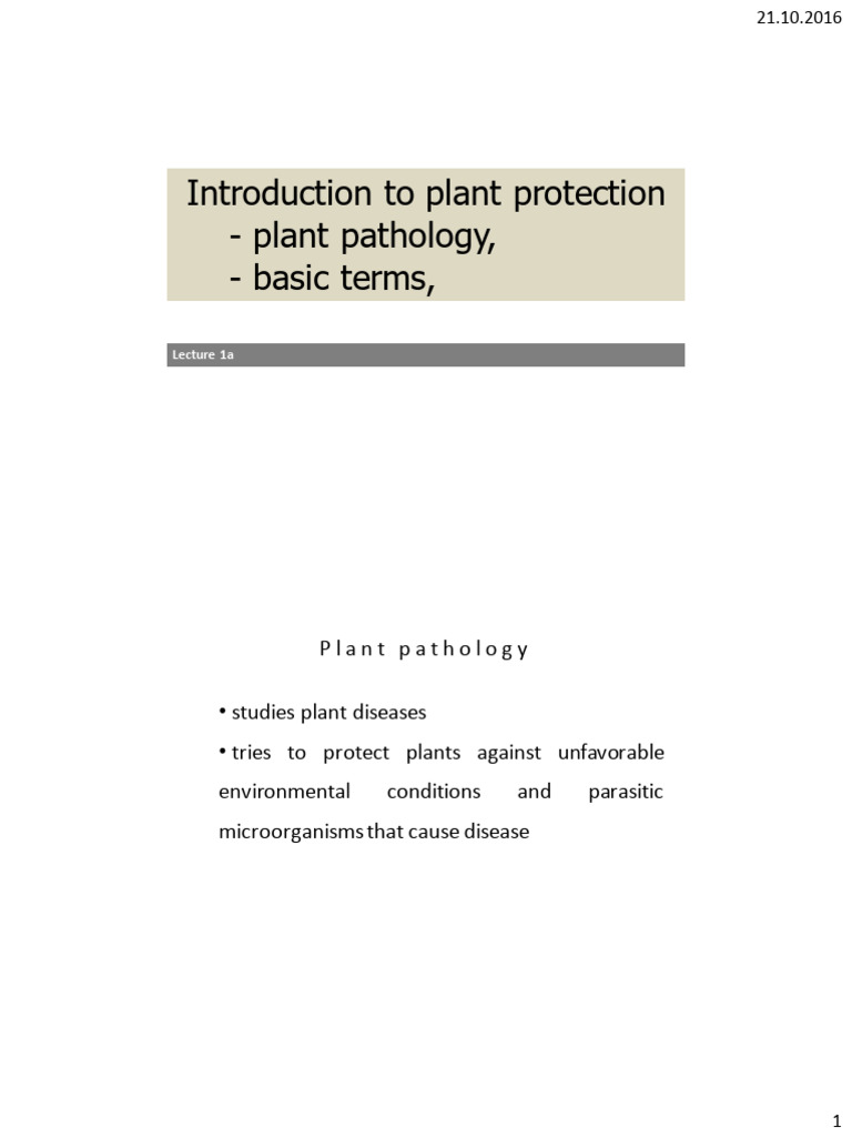Plant Pathology Basics | PDF | Plant Pathology | Pathogen
