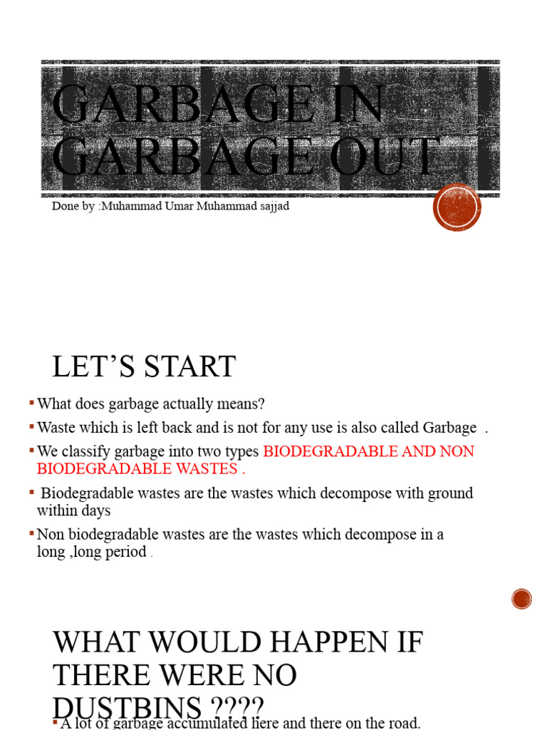 Garbage in Garbage Out | PDF