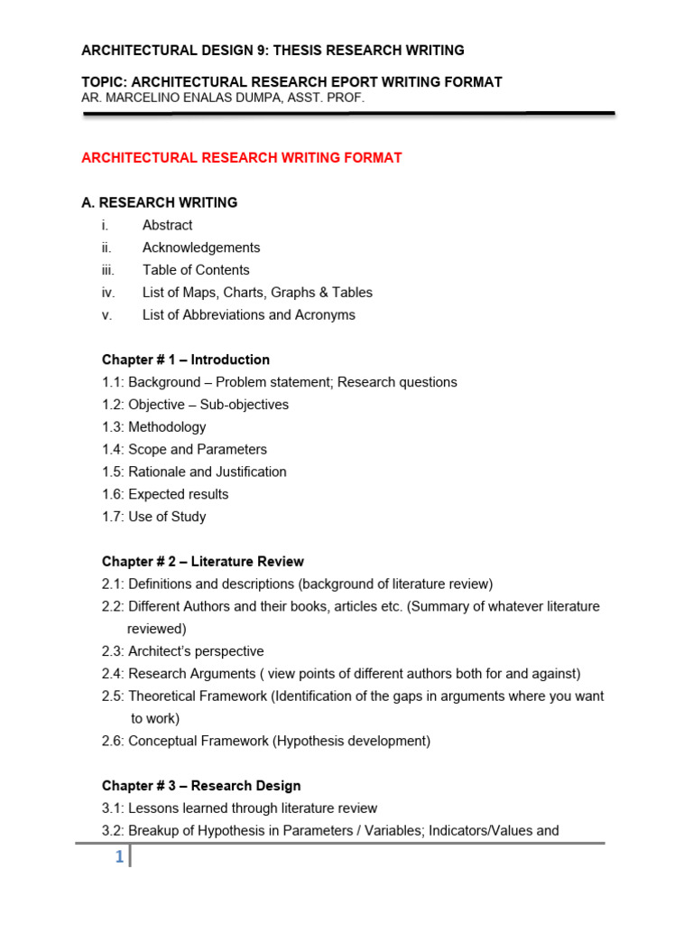 Archl Research Format 2020 | PDF | Data | Methodology