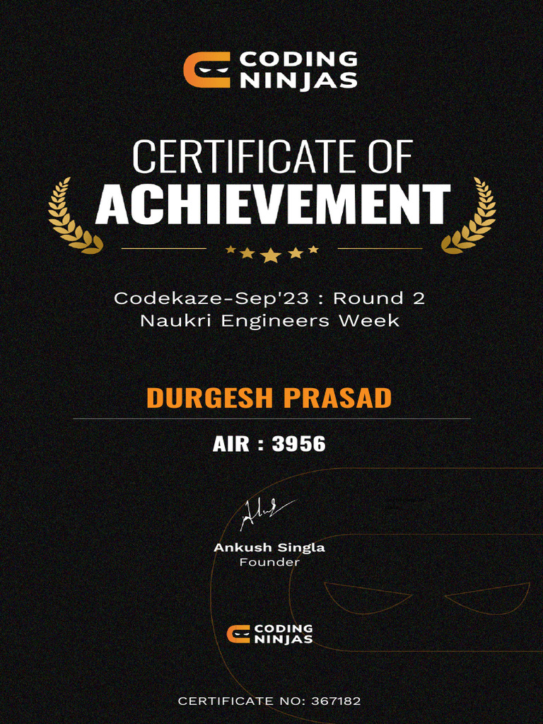 Certificate of Event Codekaze-Sep 23 Round 2 | PDF