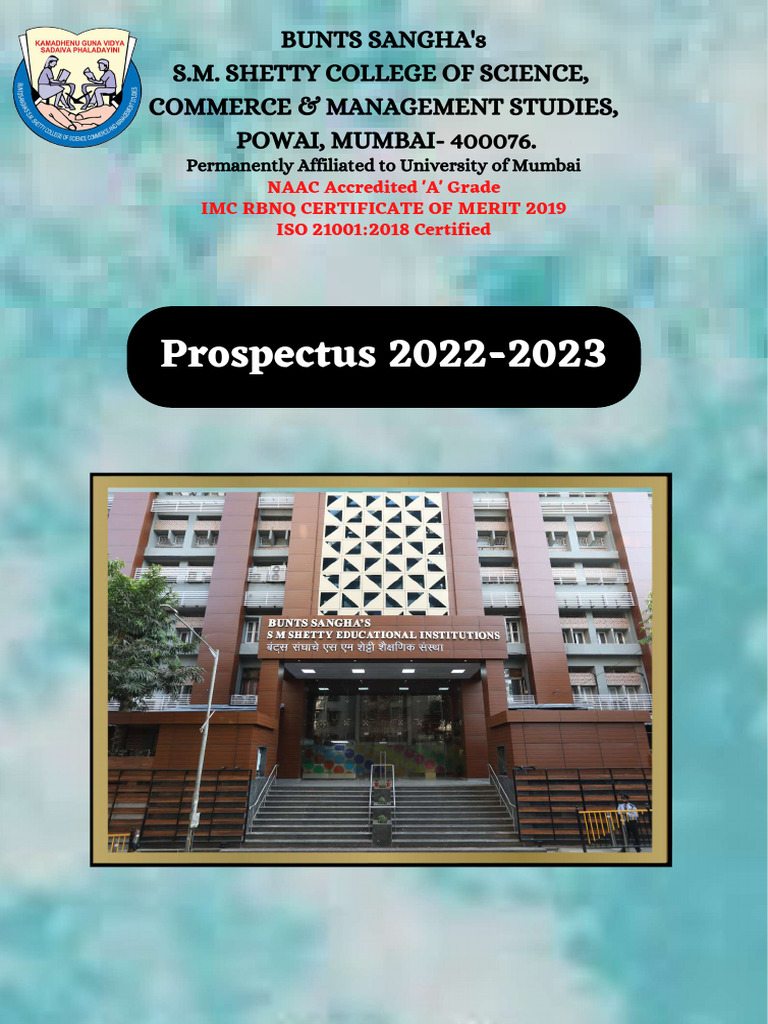 Dokumen - Tips - Prospectus 2022 2023 SM Shetty College | PDF | Accounting | Libraries