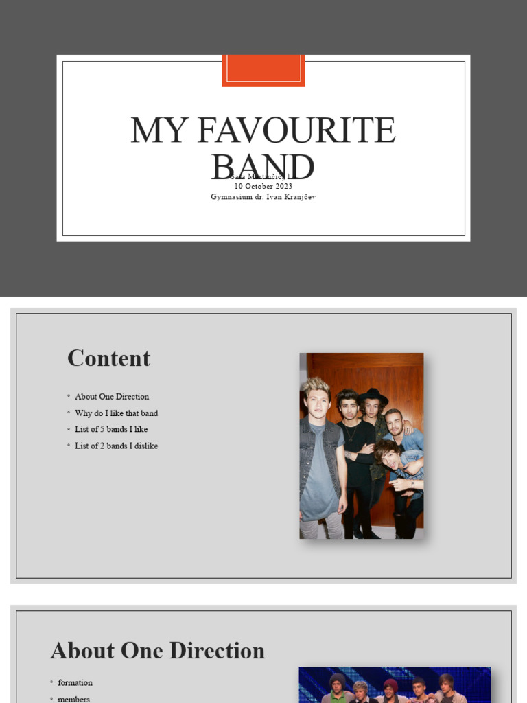 My Favourite Band, Sara Martinčić, 1.A | PDF