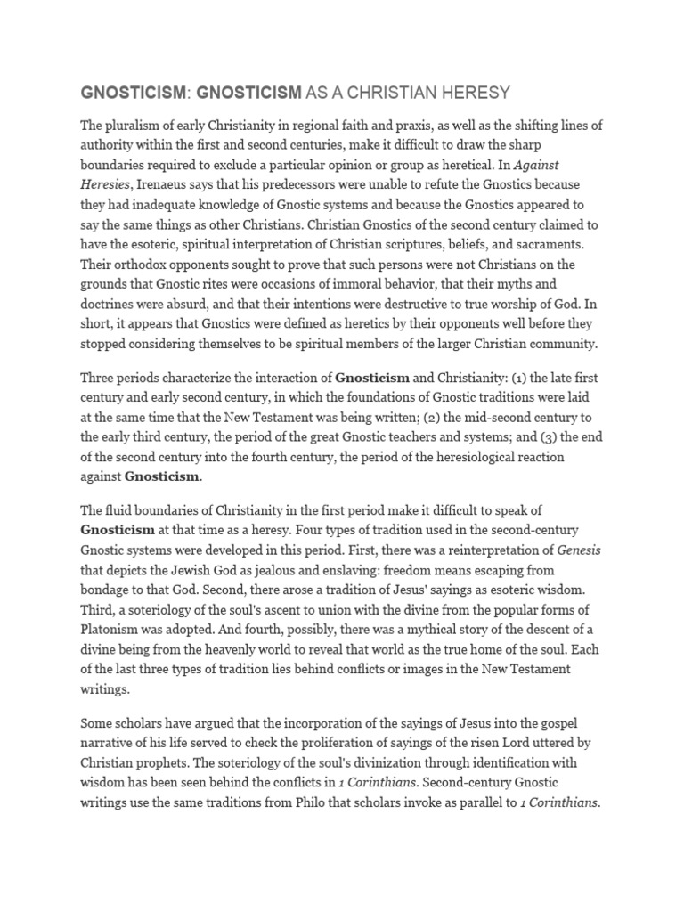 GNOSTICISM | PDF | Gnosticism | Gospel Of John