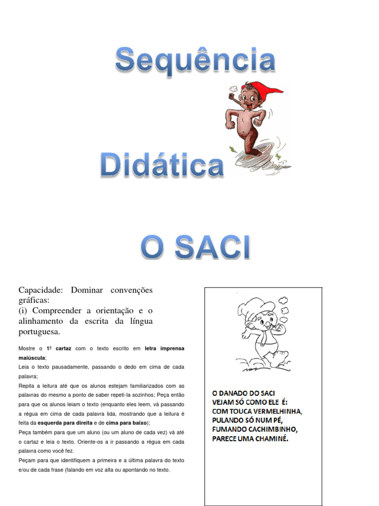 Sequencia Didática o Saci | PDF | Caixa alta e caixa baixa | Palavra