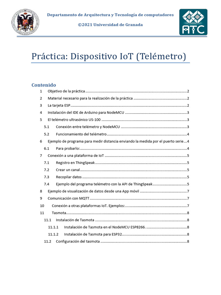 Practica Dispositivo IoT | PDF | Internet de las Cosas | Arduino